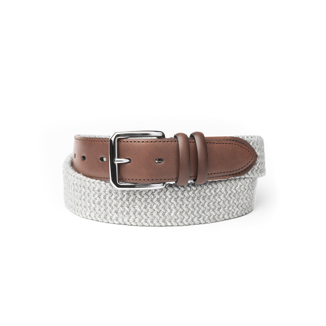 Linen & Leather white melange belt - 100% handmade in Italy | Armeria ...